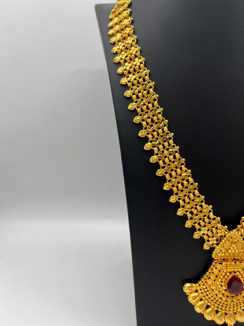 24k Gold Plated Luxurious Rani Haar Set - Etsy