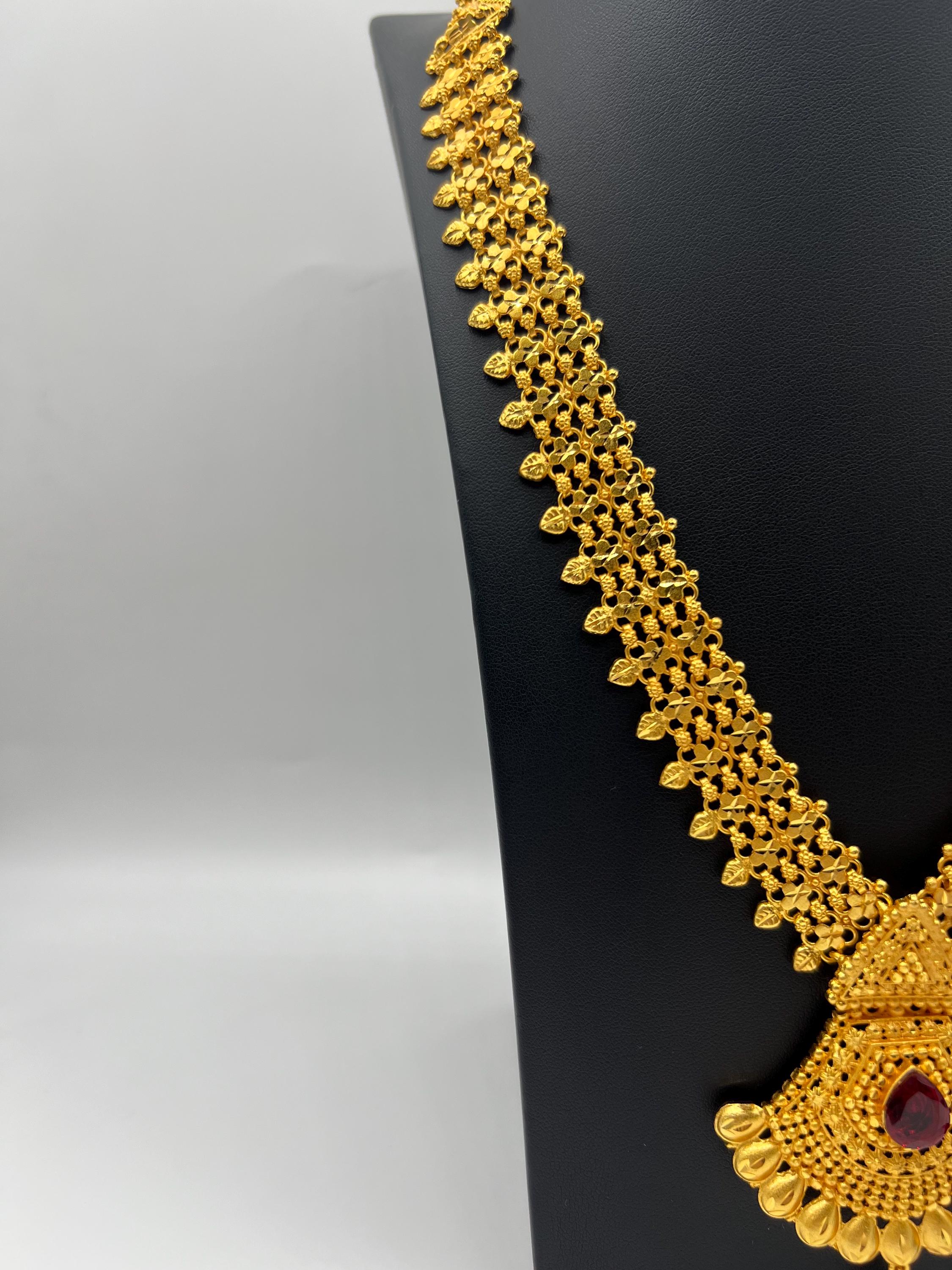 24k Gold Plated Luxurious Rani Haar Set - Etsy