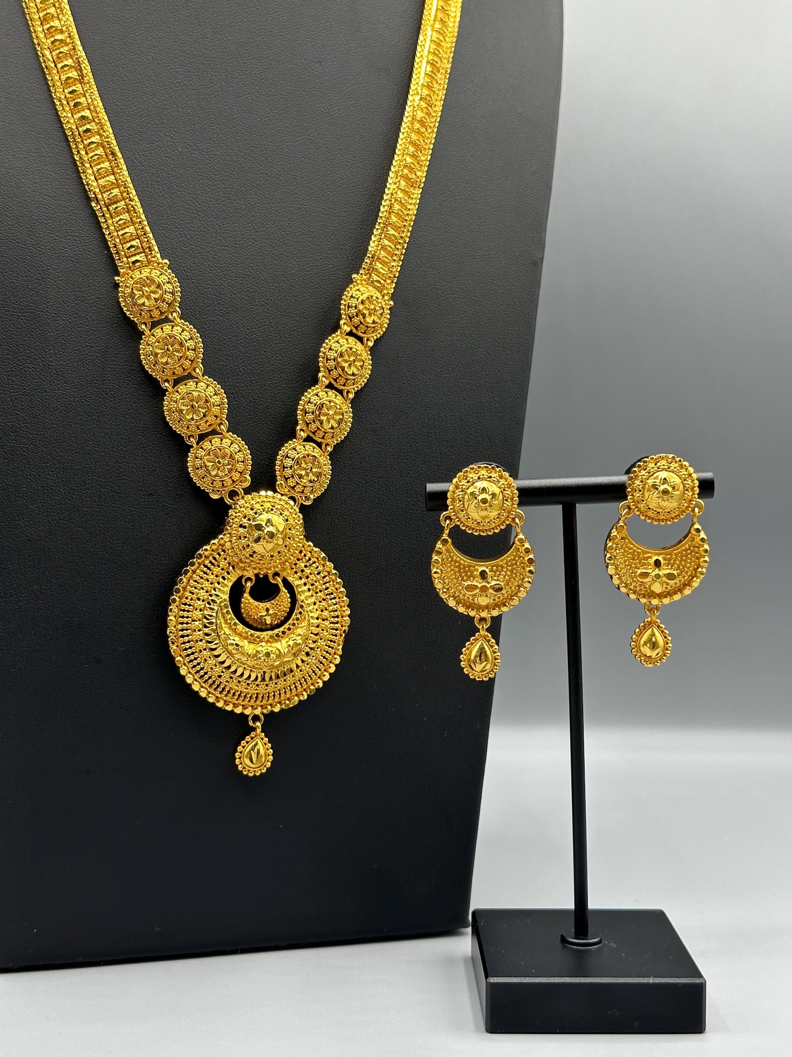 24k Gold Plated Rani Haar Set, Inspired by India, Pakistan, and Nepal ...