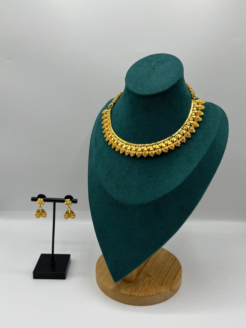 Gold Plated Mini Haar Set Bridal Necklace Traditional Indian Jewellery ...