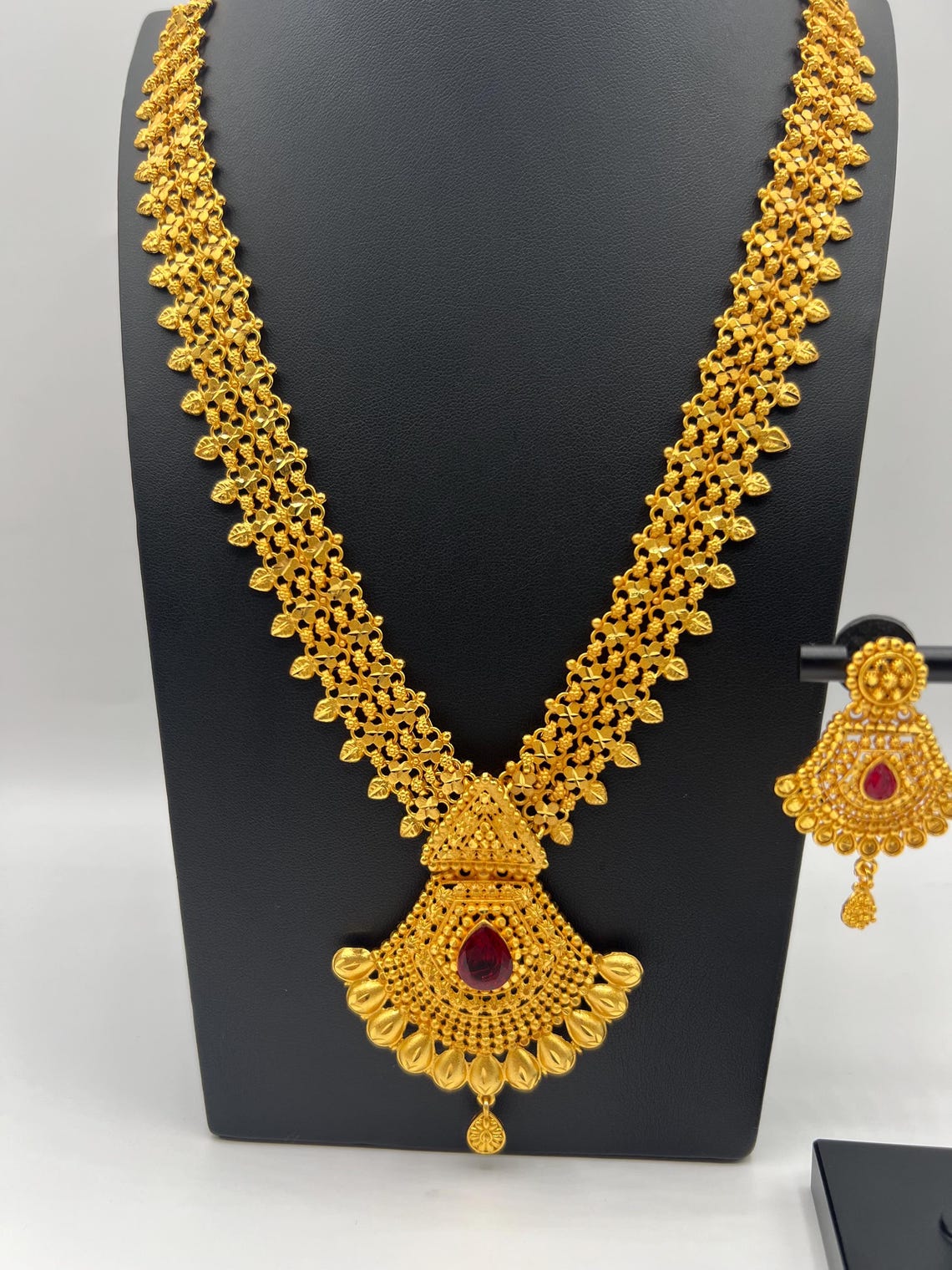 24k Gold Plated Luxurious Rani Haar Set - Etsy