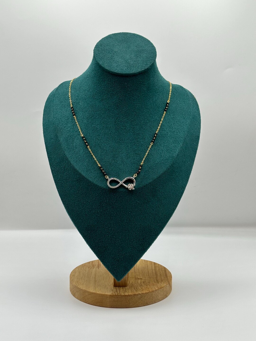 Gold Plated Mangalsutra With AD Pendant – Infinity Design – Traditional ...