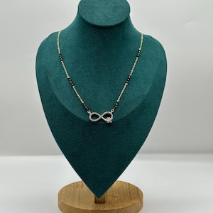 Gold Plated Mangalsutra With AD Pendant – Infinity Design – Traditional ...