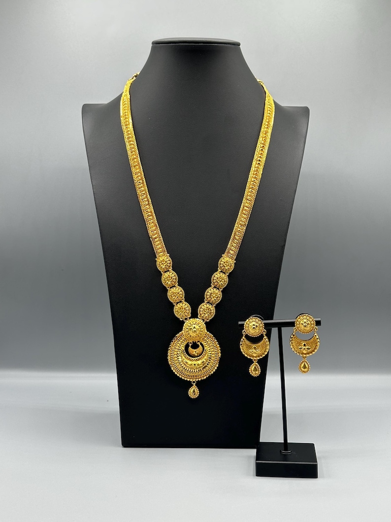 24k Gold Plated Rani Haar Set, Inspired by India, Pakistan, and Nepal ...