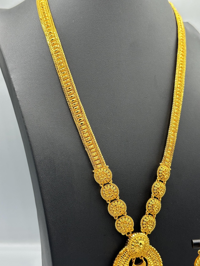 24k Gold Plated Rani Haar Set, Inspired by India, Pakistan, and Nepal ...