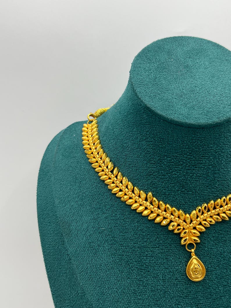 Gold Plated Mini Haar Necklace Set Nepali Jewellery Traditional Jewelry ...