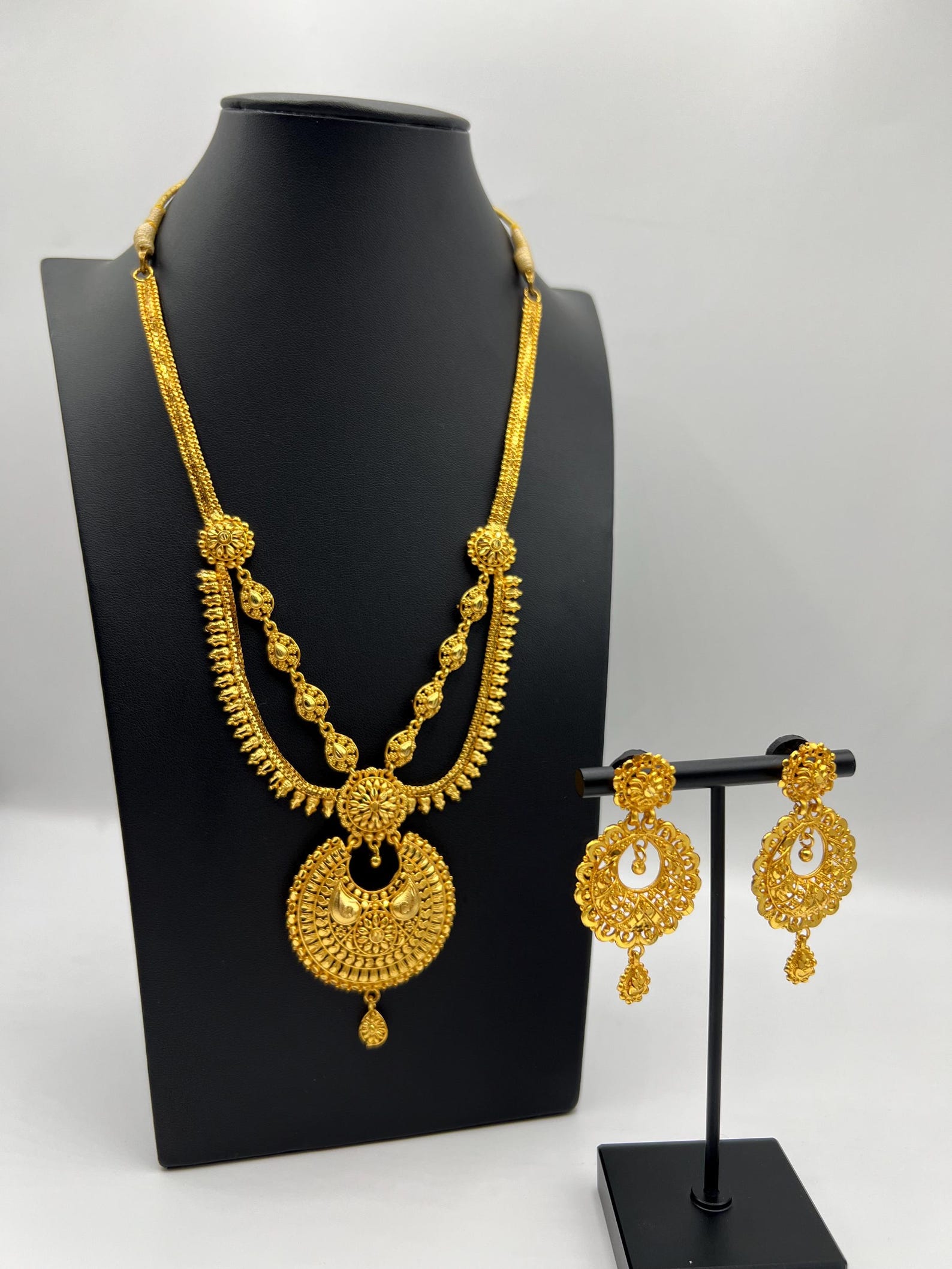 24k Gold Plated Rani Haar Set, Inspired by India, Pakistan, and Nepal ...