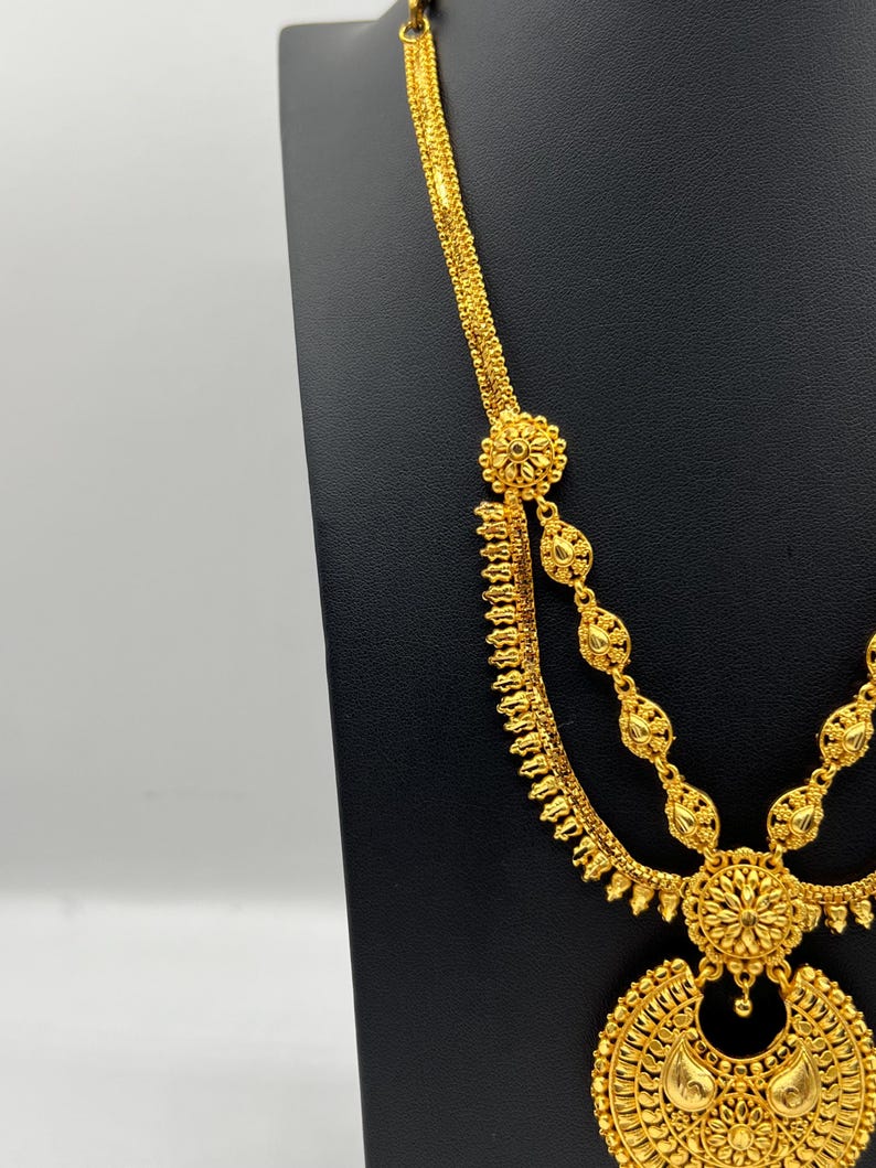 24k Gold Plated Rani Haar Set, Inspired by India, Pakistan, and Nepal ...