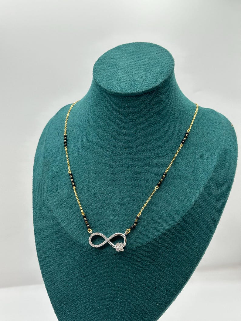Gold Plated Mangalsutra With AD Pendant – Infinity Design – Traditional ...
