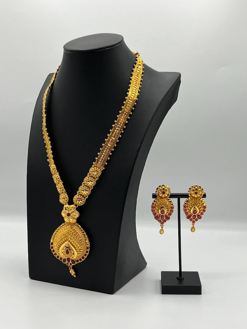 24k Gold Plated Luxurious Rani Haar Set - Etsy