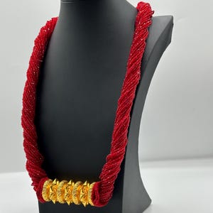 24K Gold Plated New Design Maili Tilhari in Red Hydro Potey Necklace ...