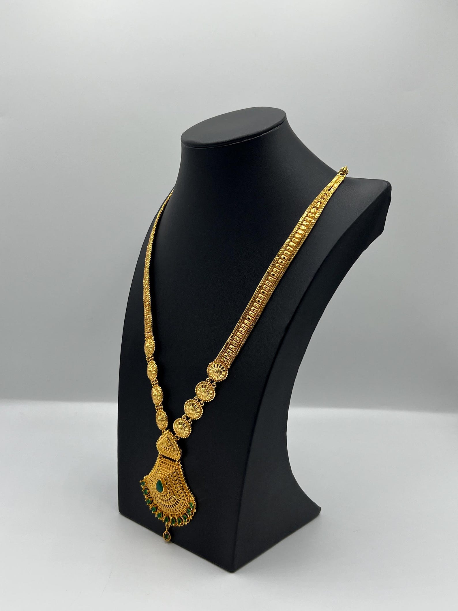 Traditional Nepali & Indian Rani Haar | 24K Gold Plated With Green ...