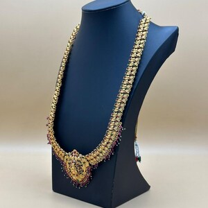Heavy Gold Plated Temple Jewellery Set – Mini Necklace, Long Necklace ...