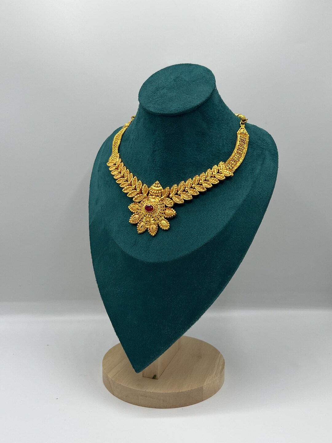 24K Gold Plated Mini Haar Necklace Traditional Nepali Bridal Jewellery ...