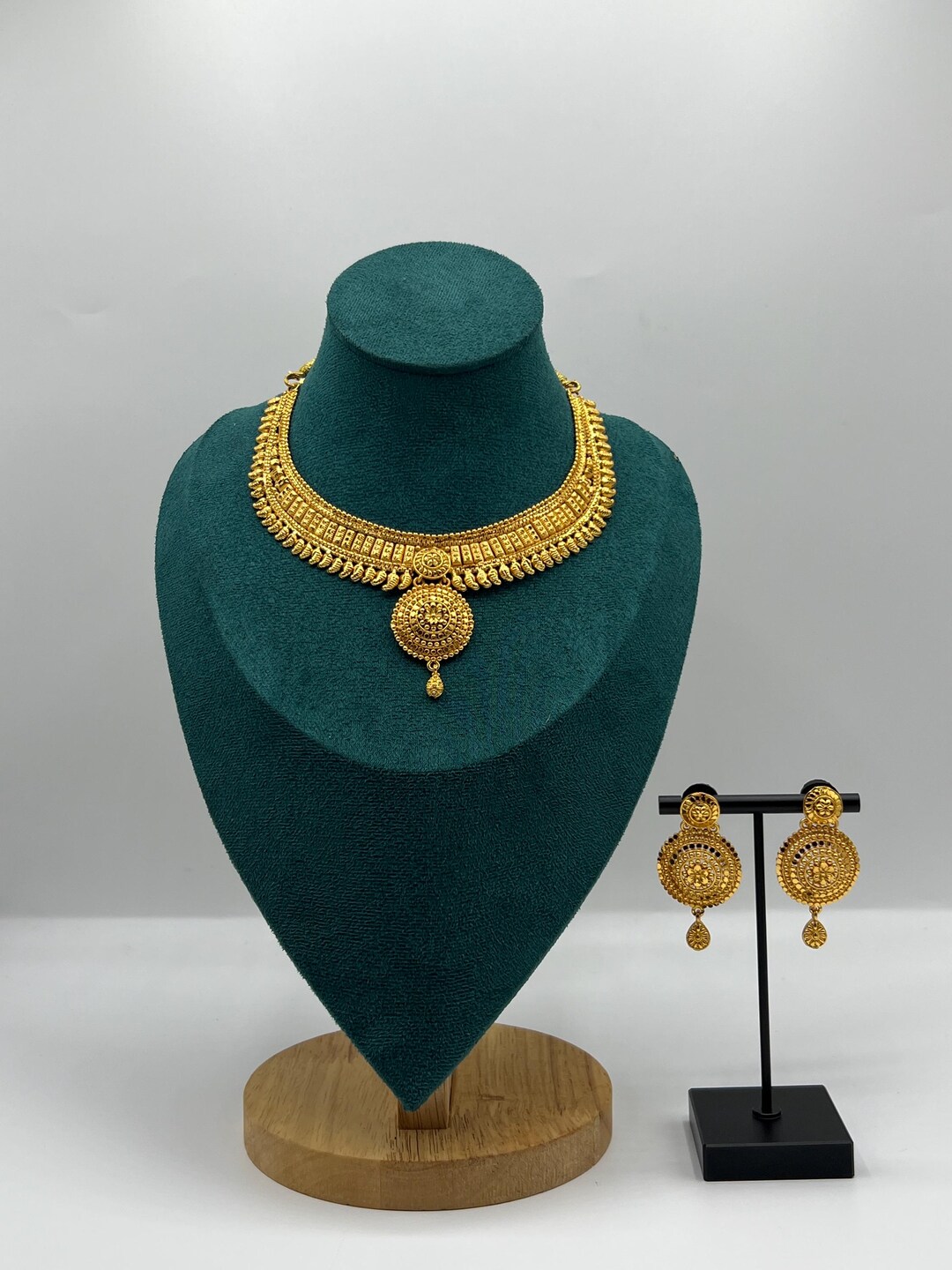 Gold Plated Mini Haar Set Gift for Her Nepali Necklace Set Wedding ...