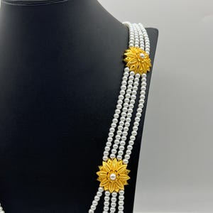 Gold-plated Chandra Haar Necklace With Pearls, Inspired by Nepal Moti ...