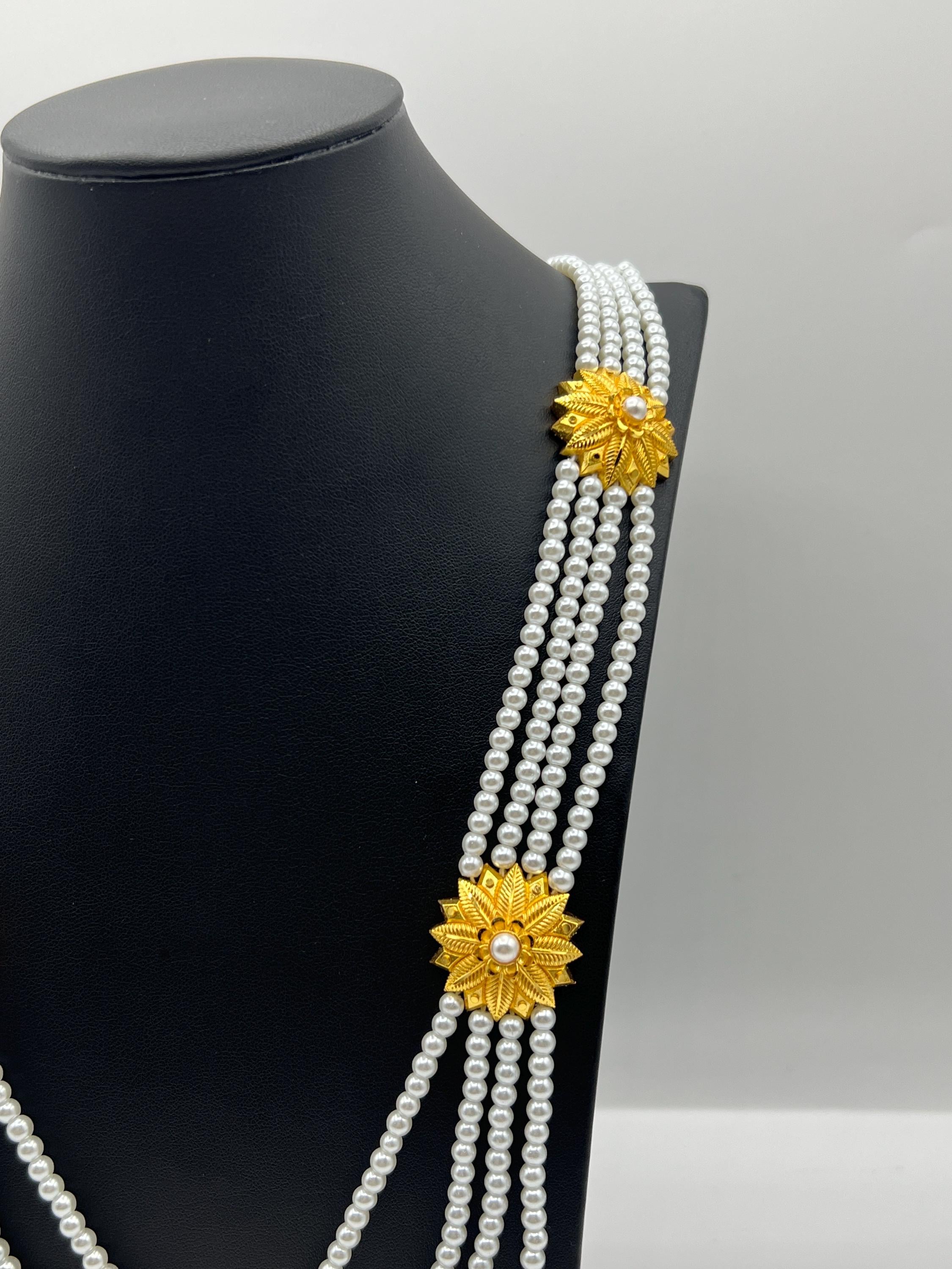 Gold-plated Chandra Haar Necklace With Pearls, Inspired by Nepal Moti ...