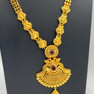 24k Gold Plated Luxurious Rani Haar Set - Etsy