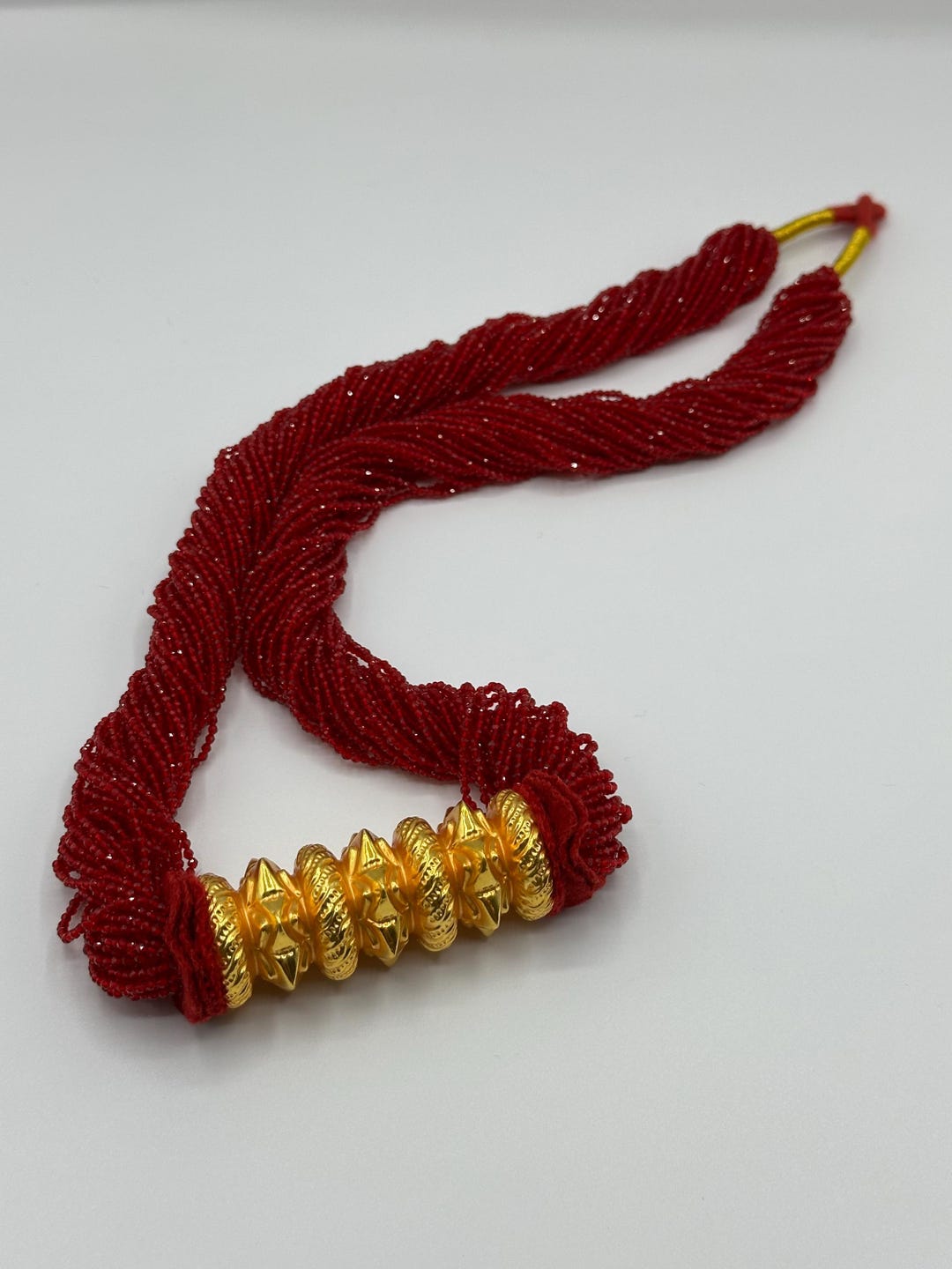 24K Gold Plated New Design Maili Tilhari in Red Hydro Potey Necklace ...