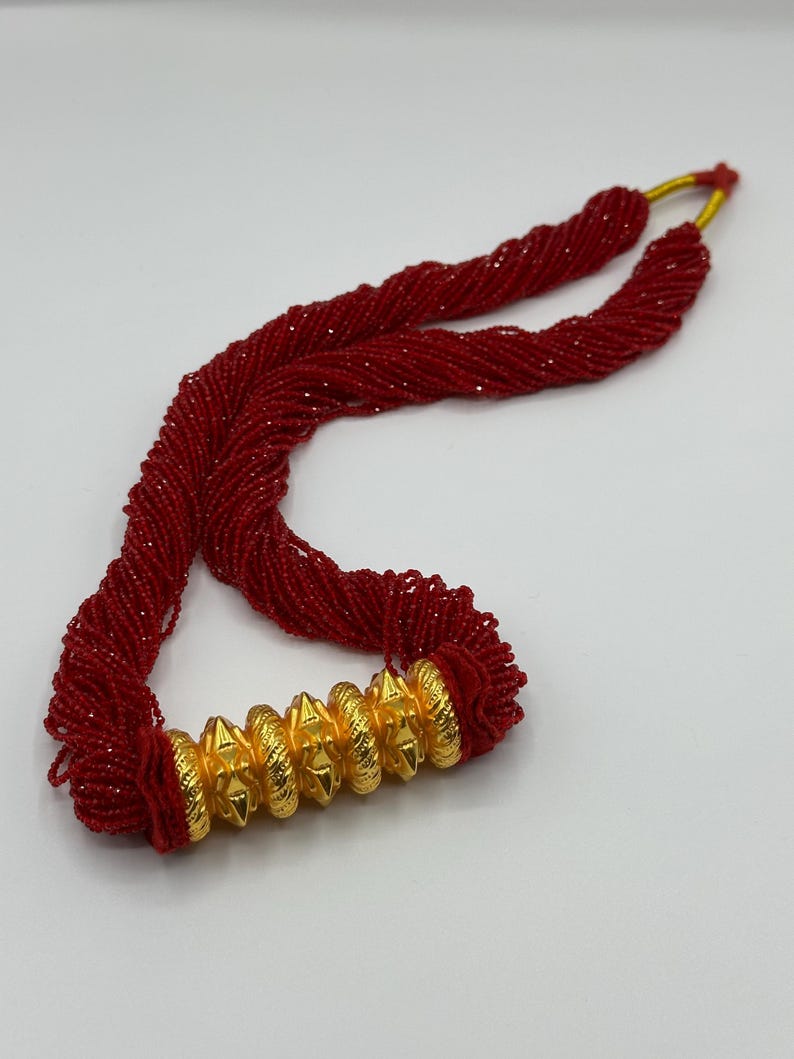 24K Gold Plated New Design Maili Tilhari in Red Hydro Potey Necklace ...