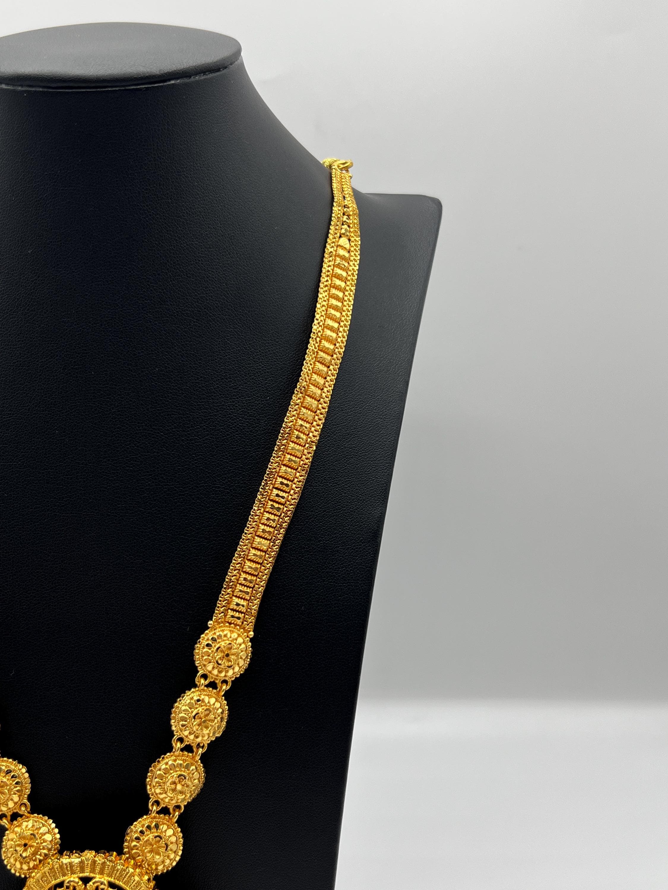 Gold Plated Rani Haar With Ganesh Pendant | Temple Jewelry Necklace Set ...