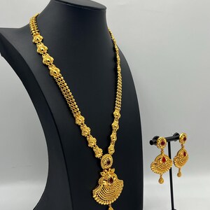 24k Gold Plated Luxurious Rani Haar Set - Etsy