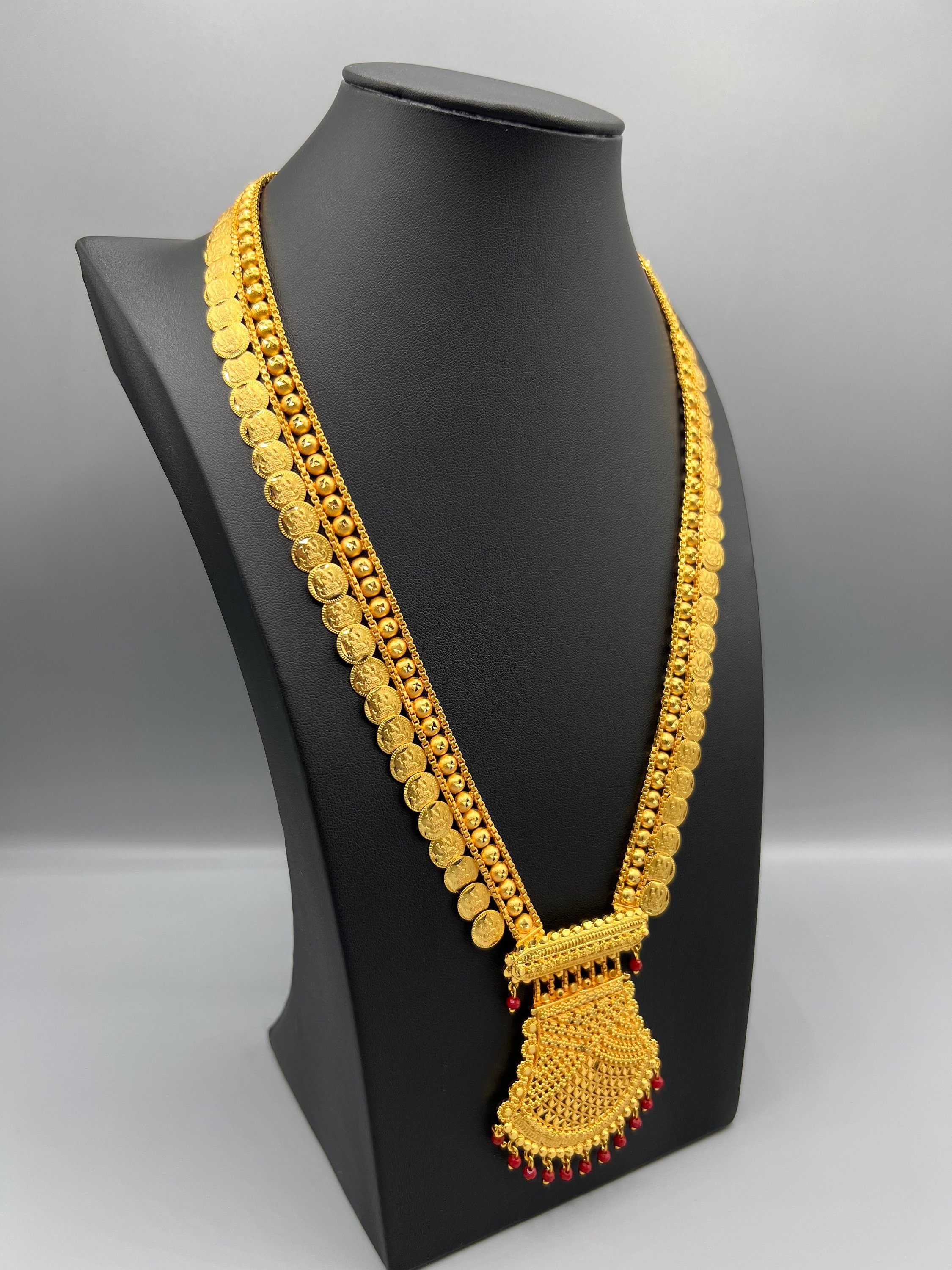 Gold Plated Coin Rani Haar Set, Inspired by India, Pakistan, and Nepal ...