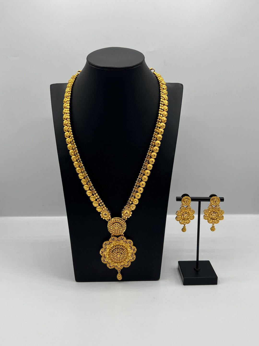 24k Gold Plated Luxurious Rani Haar Set - Etsy