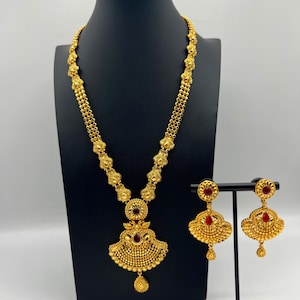 24k Gold Plated Luxurious Rani Haar Set - Etsy