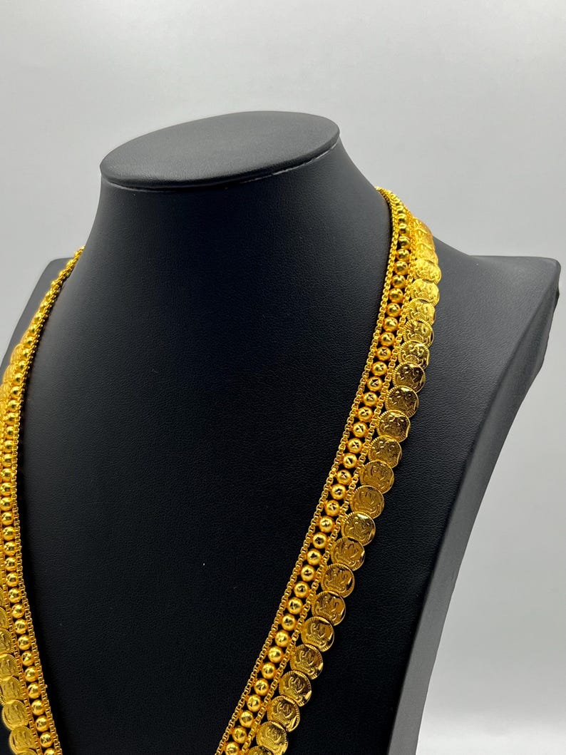 Gold Plated Coin Rani Haar Set, Inspired by India, Pakistan, and Nepal ...