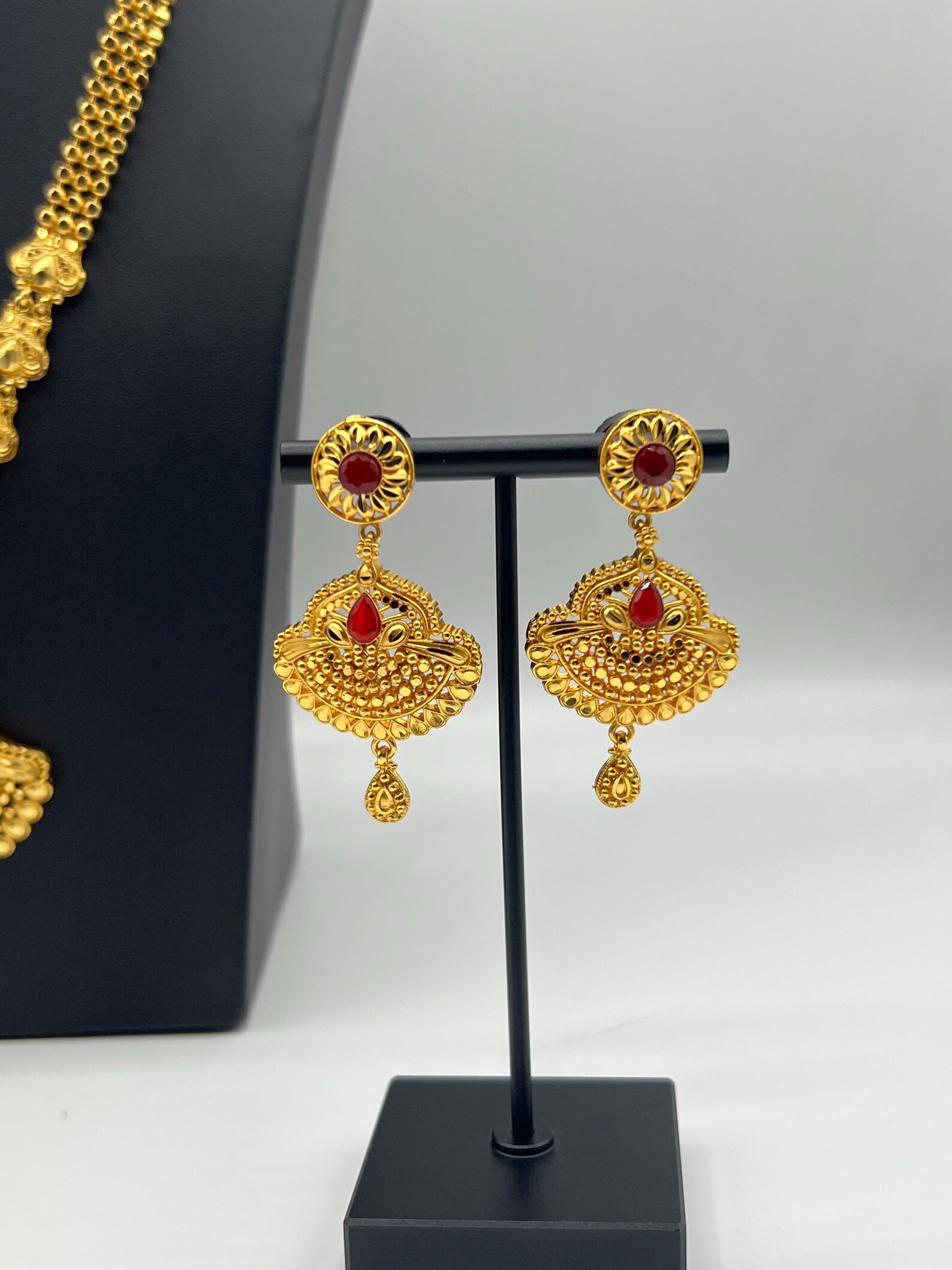 24k Gold Plated Luxurious Rani Haar Set - Etsy