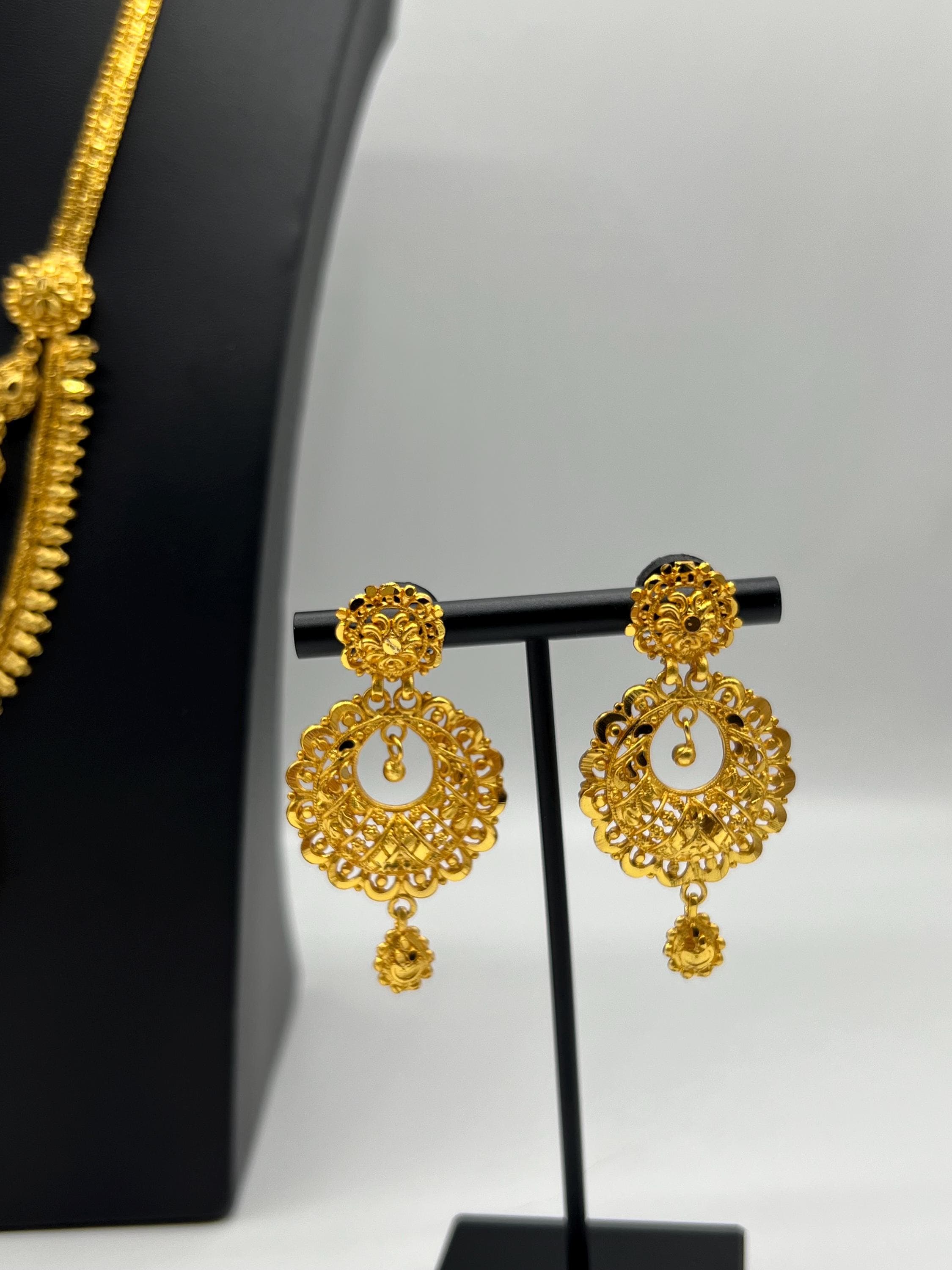 24k Gold Plated Rani Haar Set, Inspired by India, Pakistan, and Nepal ...