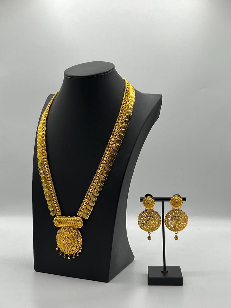Gold Plated Coin Rani Haar Set, Inspired by India, Pakistan, and Nepal ...
