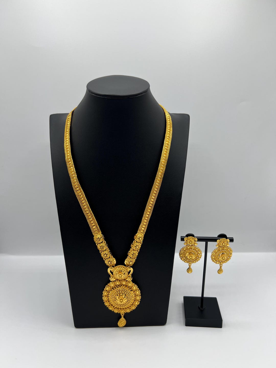 24k Gold Plated Rani Haar Set, Inspired by India, Pakistan, and Nepal ...