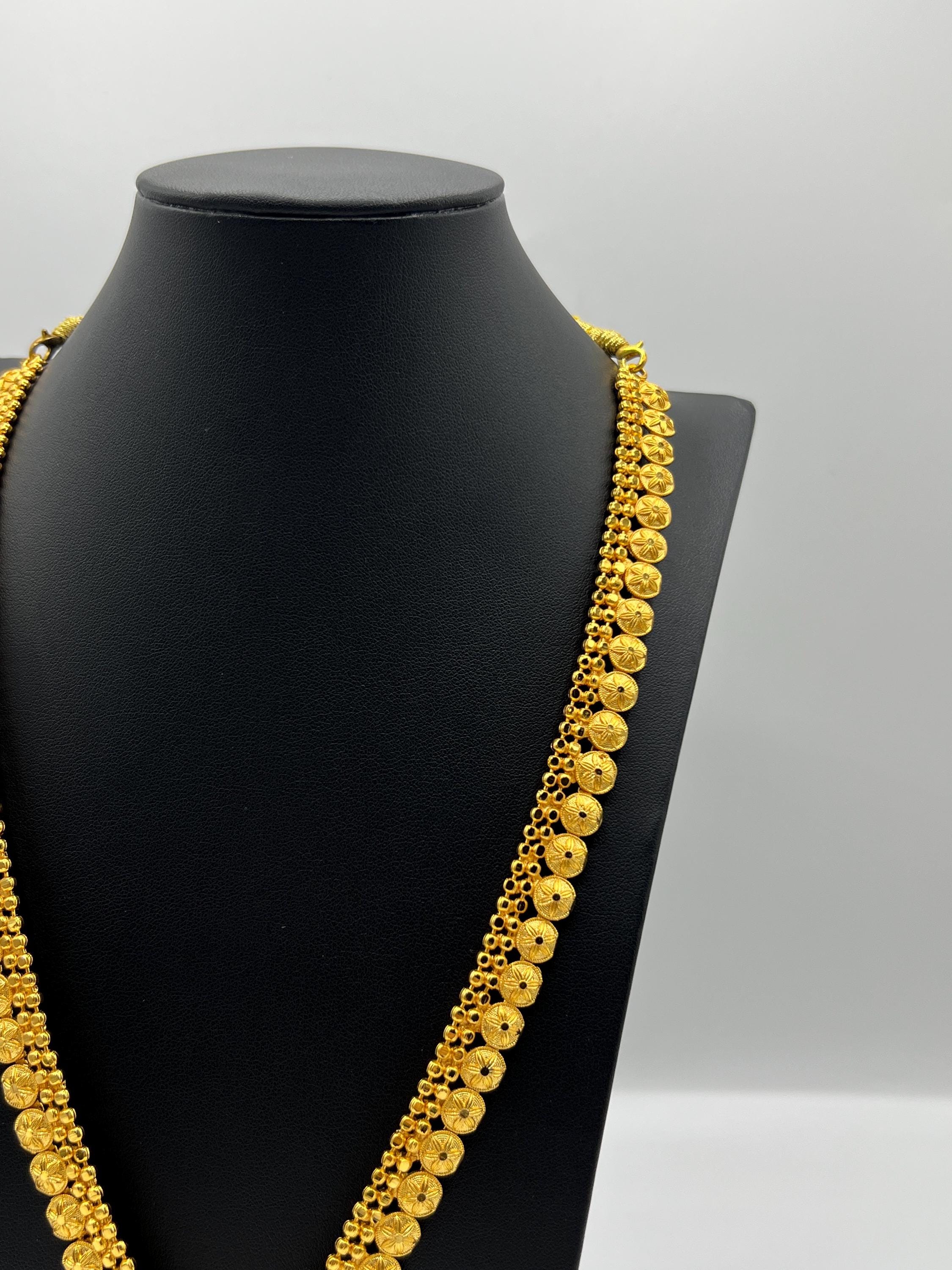 24ct Gold Plated Rani Haar Necklace Set | Indian Bridal Jewellery | Traditional Long Necklace ...