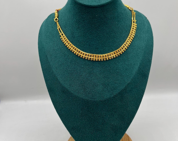 Lightweight Gold-plated Mini Haar Necklace – Ideal for Everyday Glam - Etsy