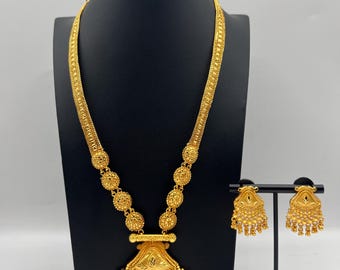 24k Gold Plated Rani Haar Set, Inspired by India, Pakistan, and Nepal ...
