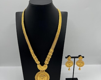 24k Gold Plated Rani Haar Set, Inspired by India, Pakistan, and Nepal ...