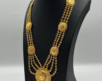 24k Gold Plated Rani Haar Set, Inspired by India, Pakistan, and Nepal ...