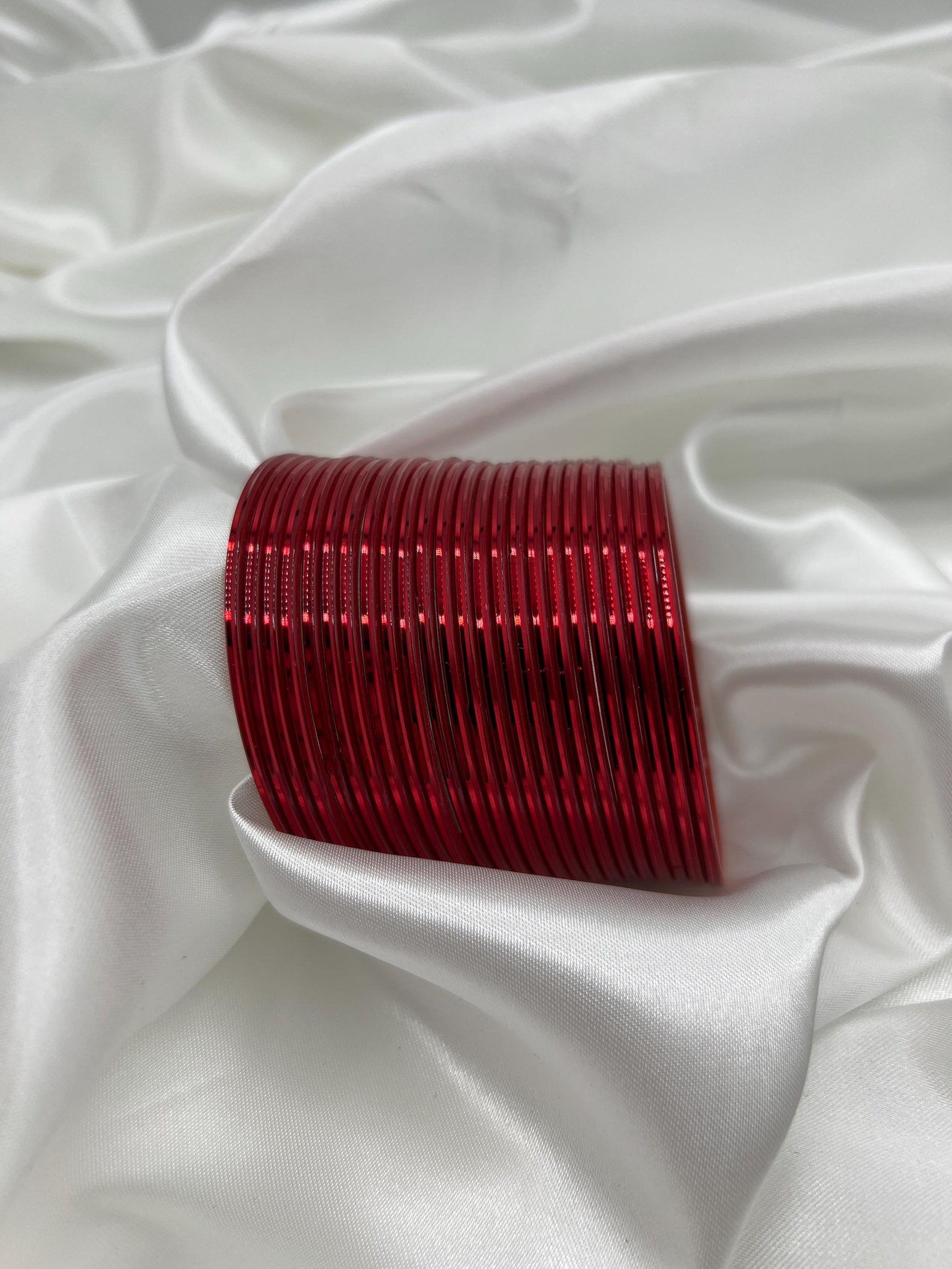 Red Metallic Bangles Set (12 Pieces) | Indian Wedding Chudi Set | Desi ...