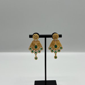 Traditional Nepali & Indian Rani Haar | 24K Gold Plated With Green ...