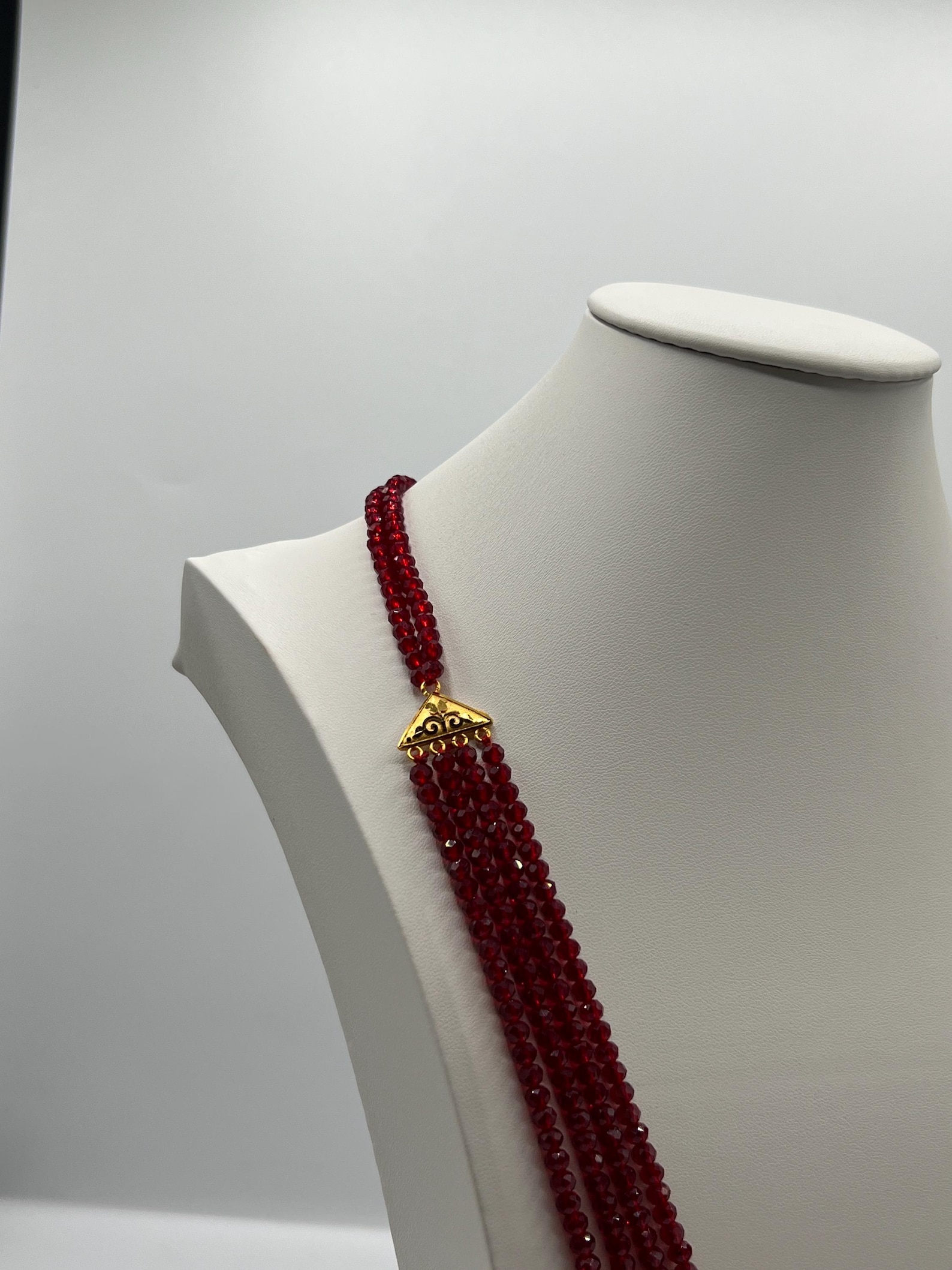Viral Gold Plated Long Haar | Red Crystal Beads Necklace | Elegant ...