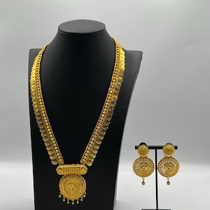 Gold Plated Coin Rani Haar Set, Inspired by India, Pakistan, and Nepal ...