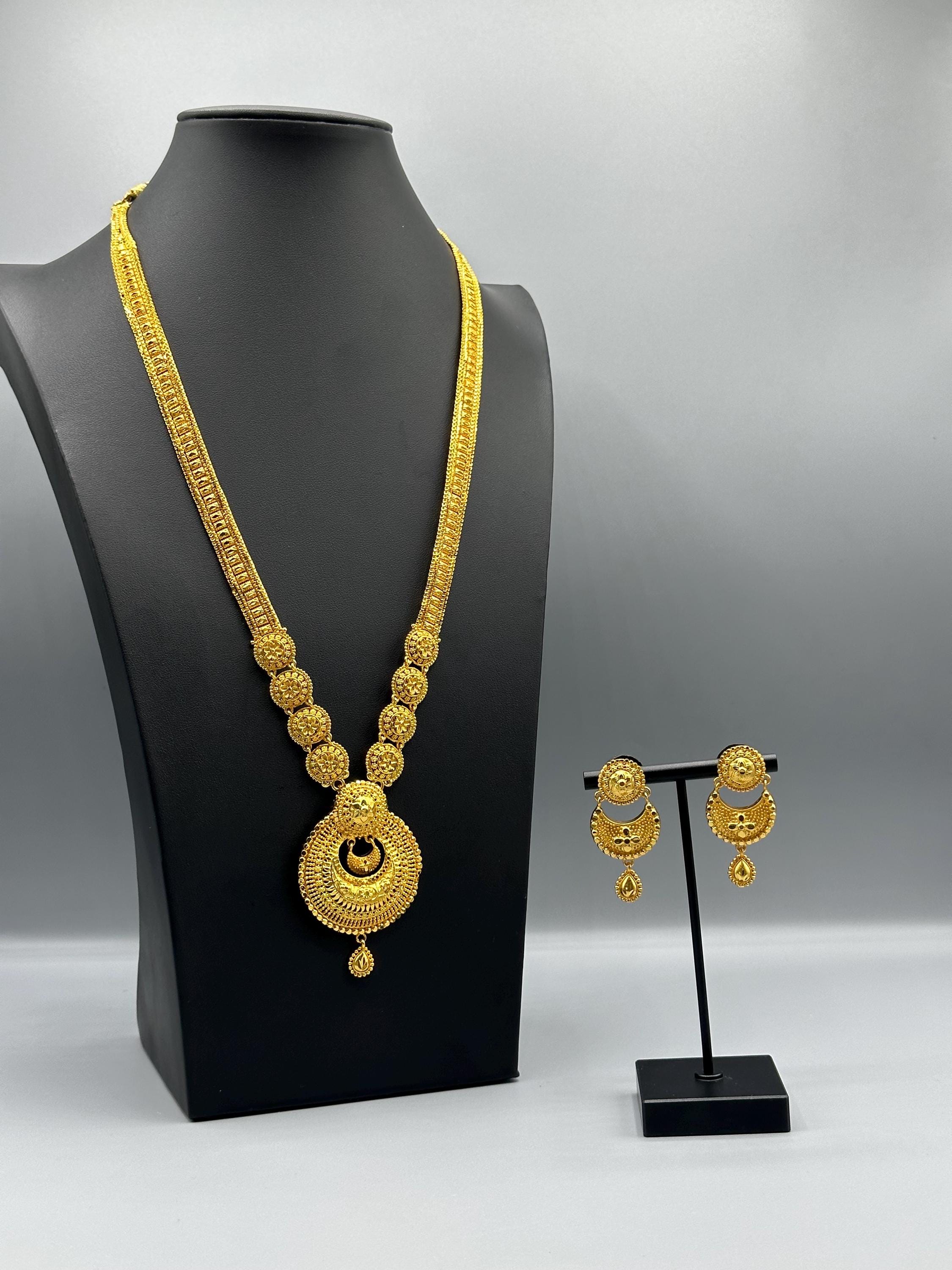 24k Gold Plated Rani Haar Set, Inspired by India, Pakistan, and Nepal ...