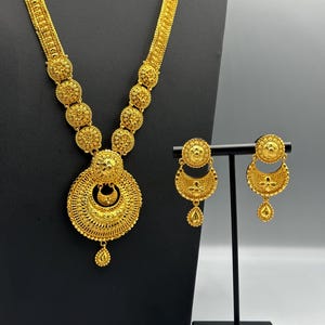 24k Gold Plated Rani Haar Set, Inspired by India, Pakistan, and Nepal ...