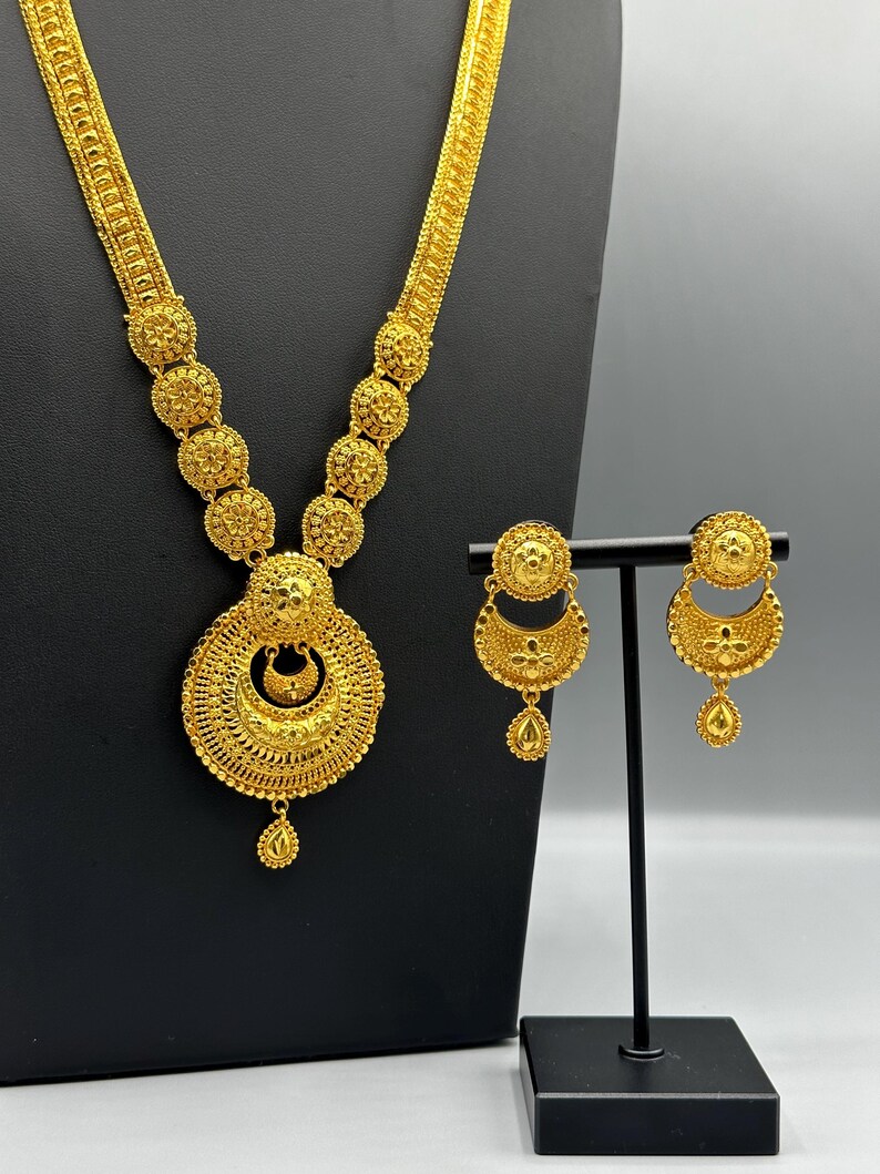 24k Gold Plated Rani Haar Set, Inspired by India, Pakistan, and Nepal ...