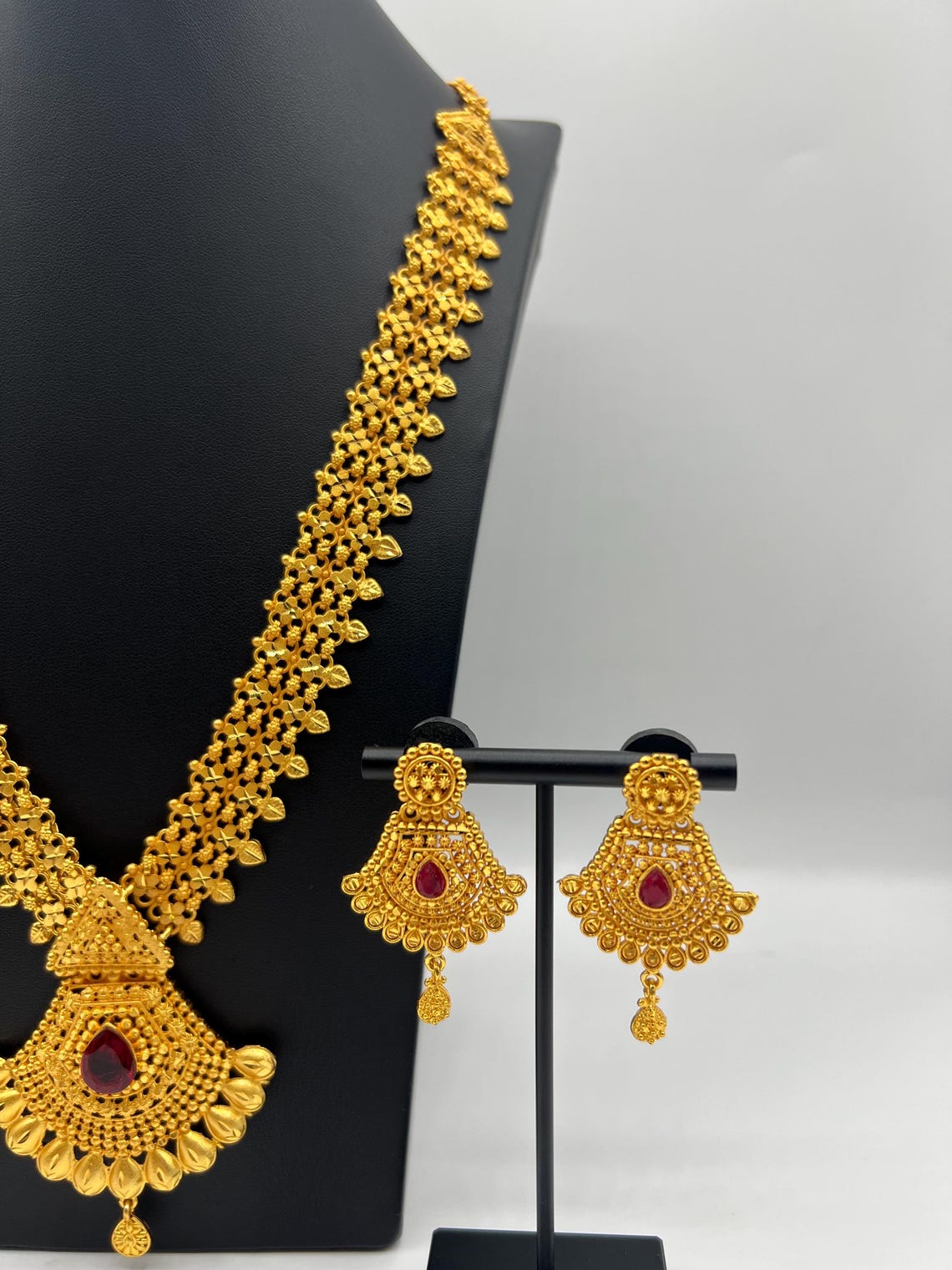 24k Gold Plated Luxurious Rani Haar Set - Etsy