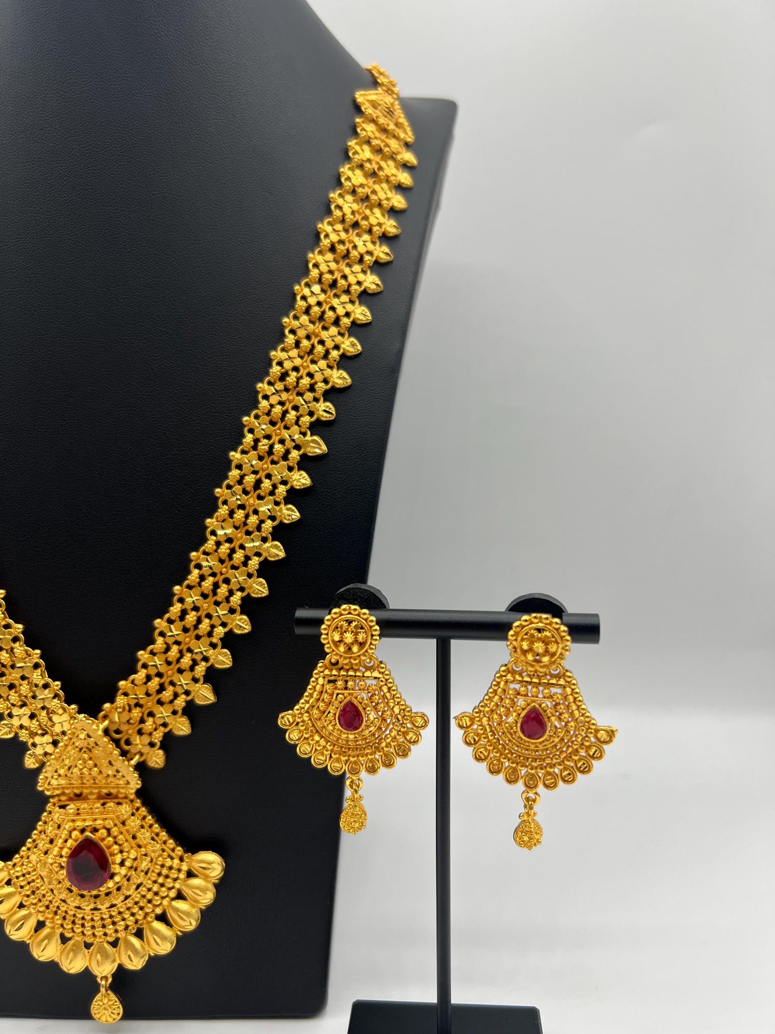 24k Gold Plated Luxurious Rani Haar Set - Etsy