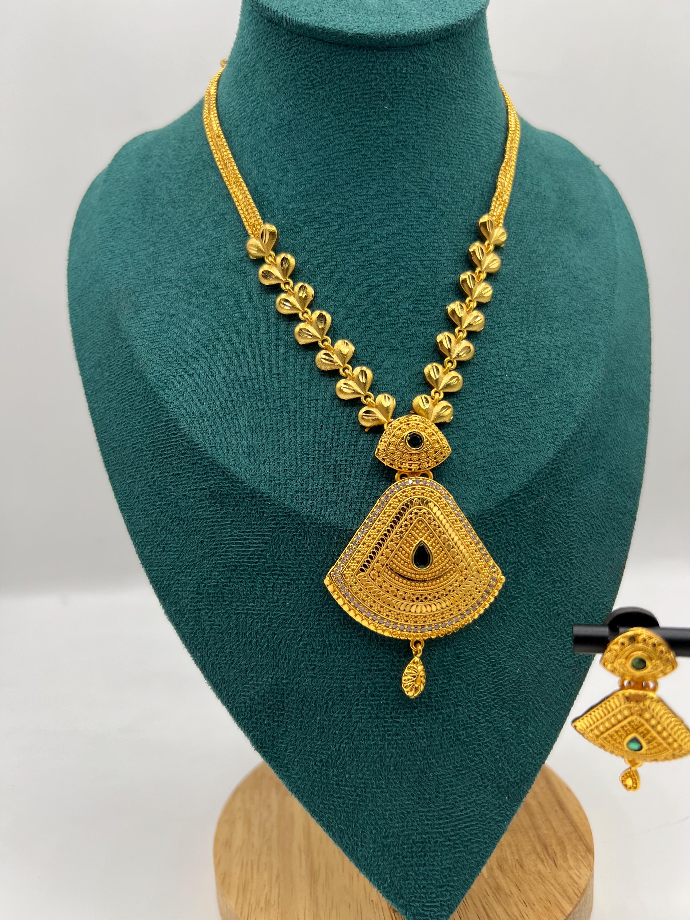 Gold Plated Mini Rani Haar, Set With Earrings, Inspired by Indian ...