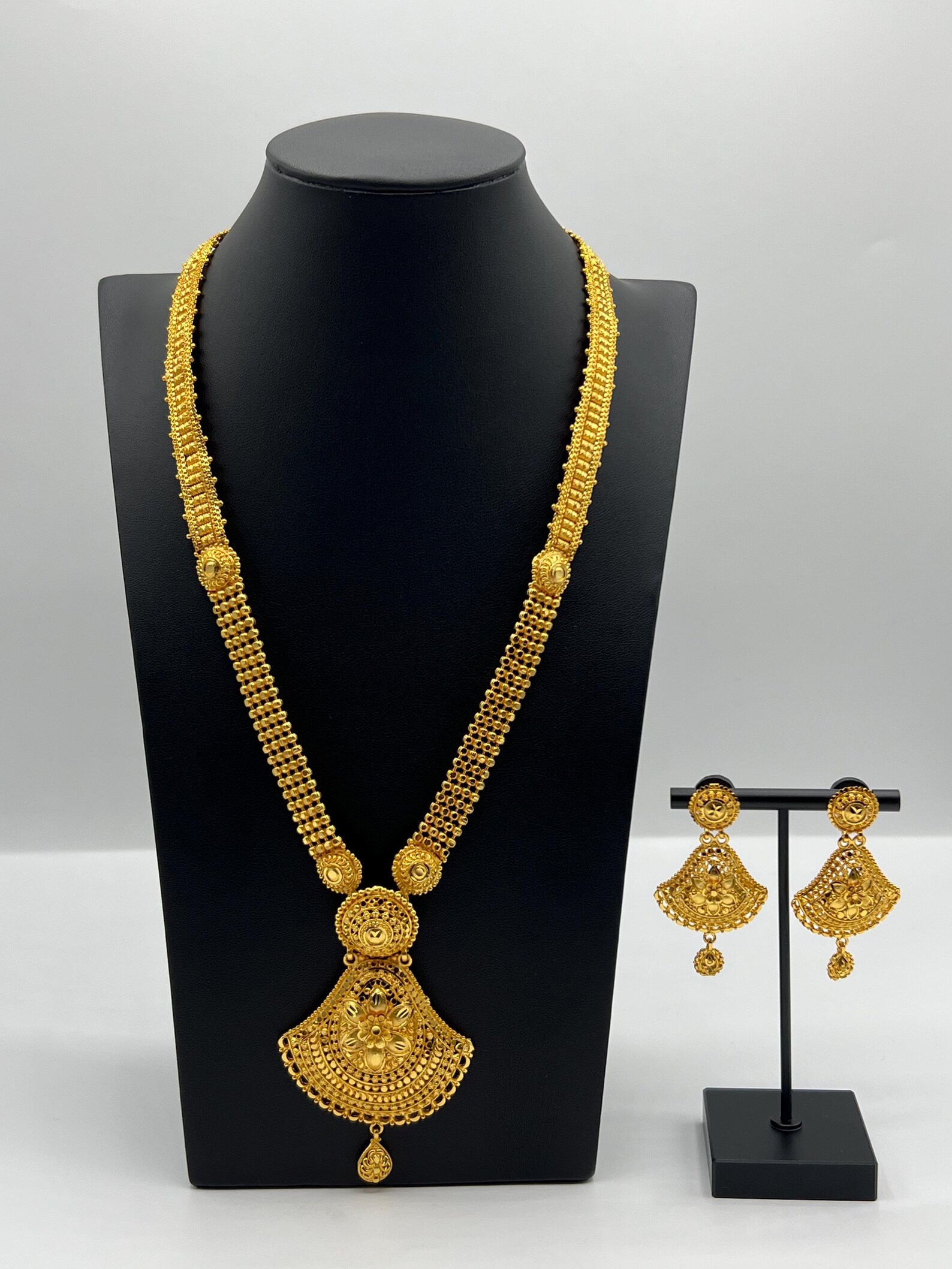 Gold Plated Rani Haar Set | Traditional Indian Bridal Necklace | Temple ...